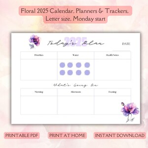 Downloadable 2025 Calendar, Watercolor Month Flower Printable Calendar ...