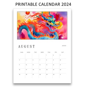 Chinese New Year Dragon Calendar 2024: Printable and Stylish ...