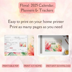 Downloadable 2025 Calendar, Watercolor Month Flower Printable Calendar ...