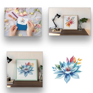 Flower Bundle - Floral Watercolor Clipart - 36 Files JPG, PNG, SVG ...