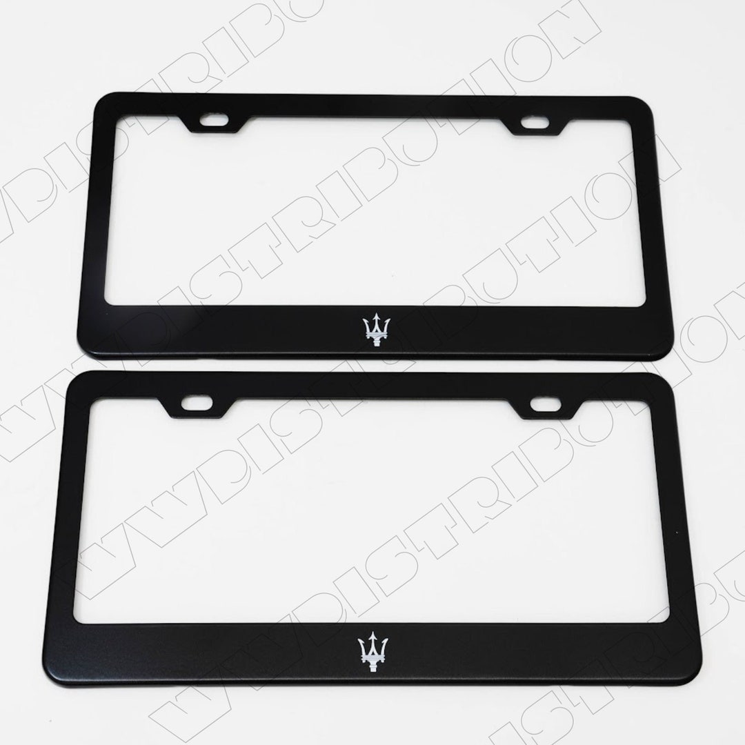 2x Fits for Maserati Stainless Steel Finished License Plate Frame ...
