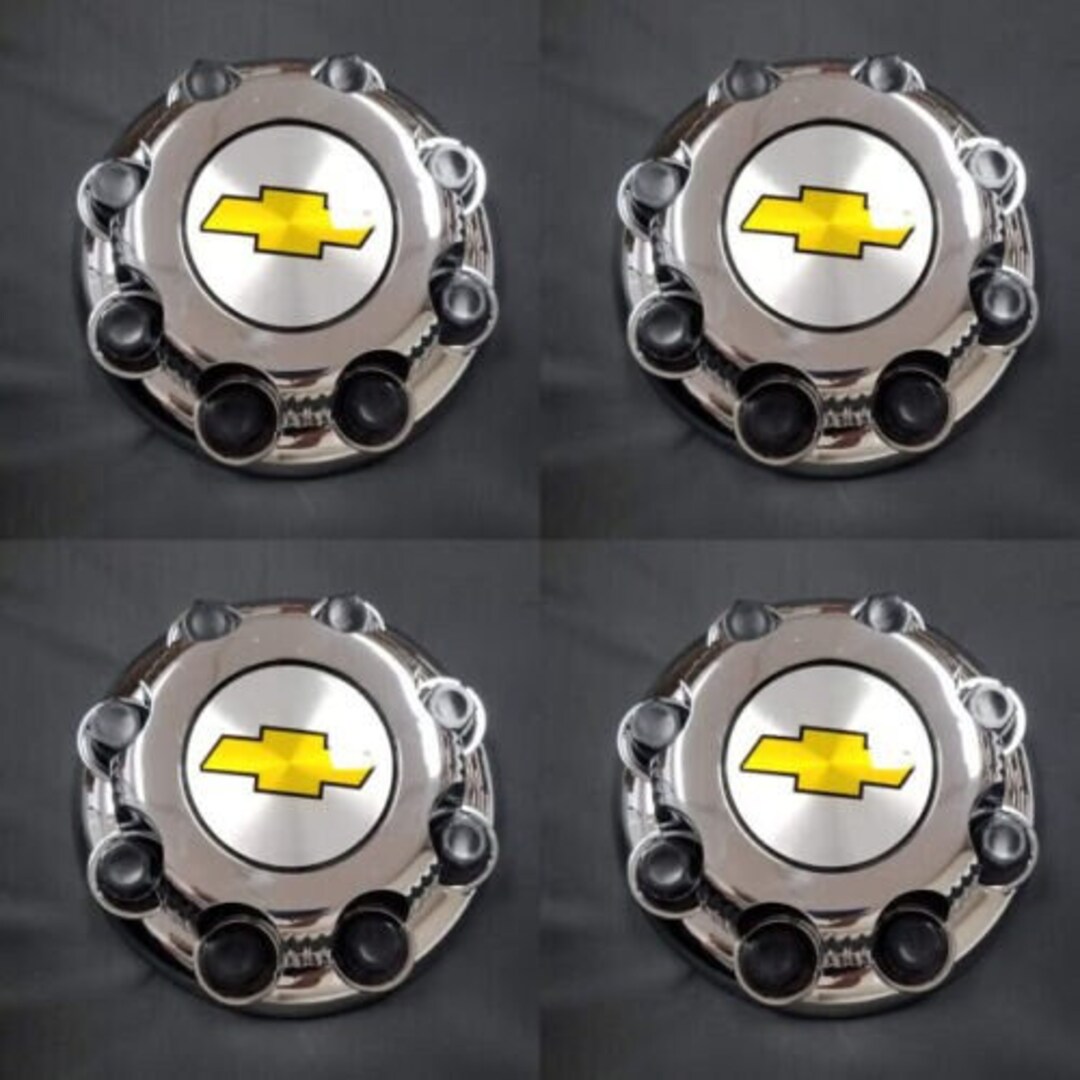 4pc Chevy Express Van 2500 3500 Silverado Chrome Center Hub Caps 8 Lugs ...