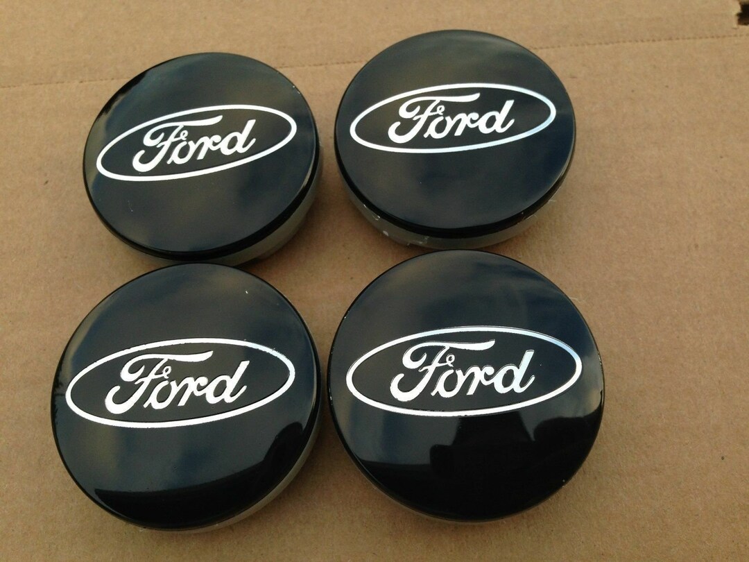 Set of 4 Ford Wheel Rims Center Caps Covers Black 54mm Rim Emblems ...