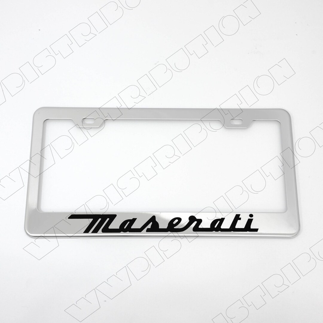 Fits for Maserati Stainless Steel Chrome Finished License Plate Frame ...