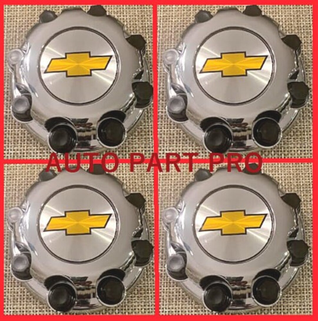 Set of 4pcs New Chevy Chrome 8 Lug Center Caps Express Van Part Number ...