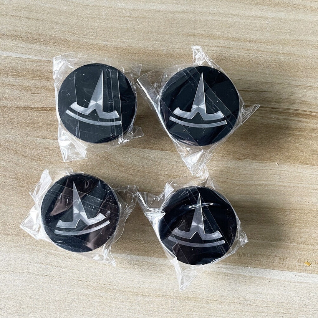 A Set of Black With Silver T Logo Wheel Rim Center Hub Caps Covers Fits ...