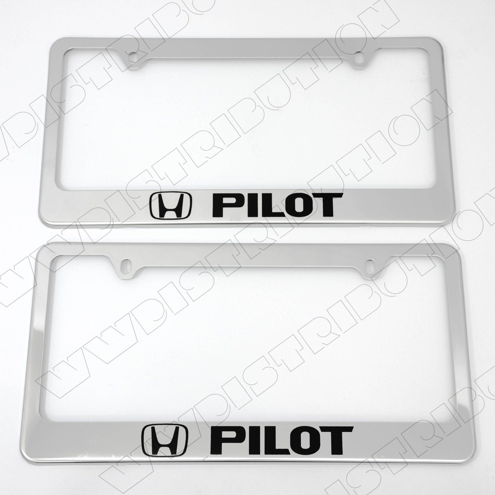 2x Fits for Honda Pilot Logo Chrome Stainless Steel License Plate Frame ...