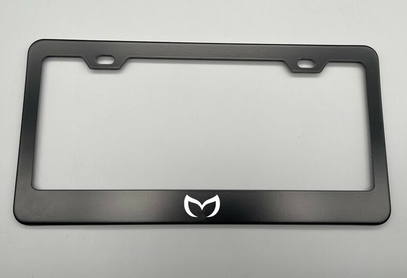 Devil Mazda Logo Black Stainless Steel License Plate Frame Laser ...