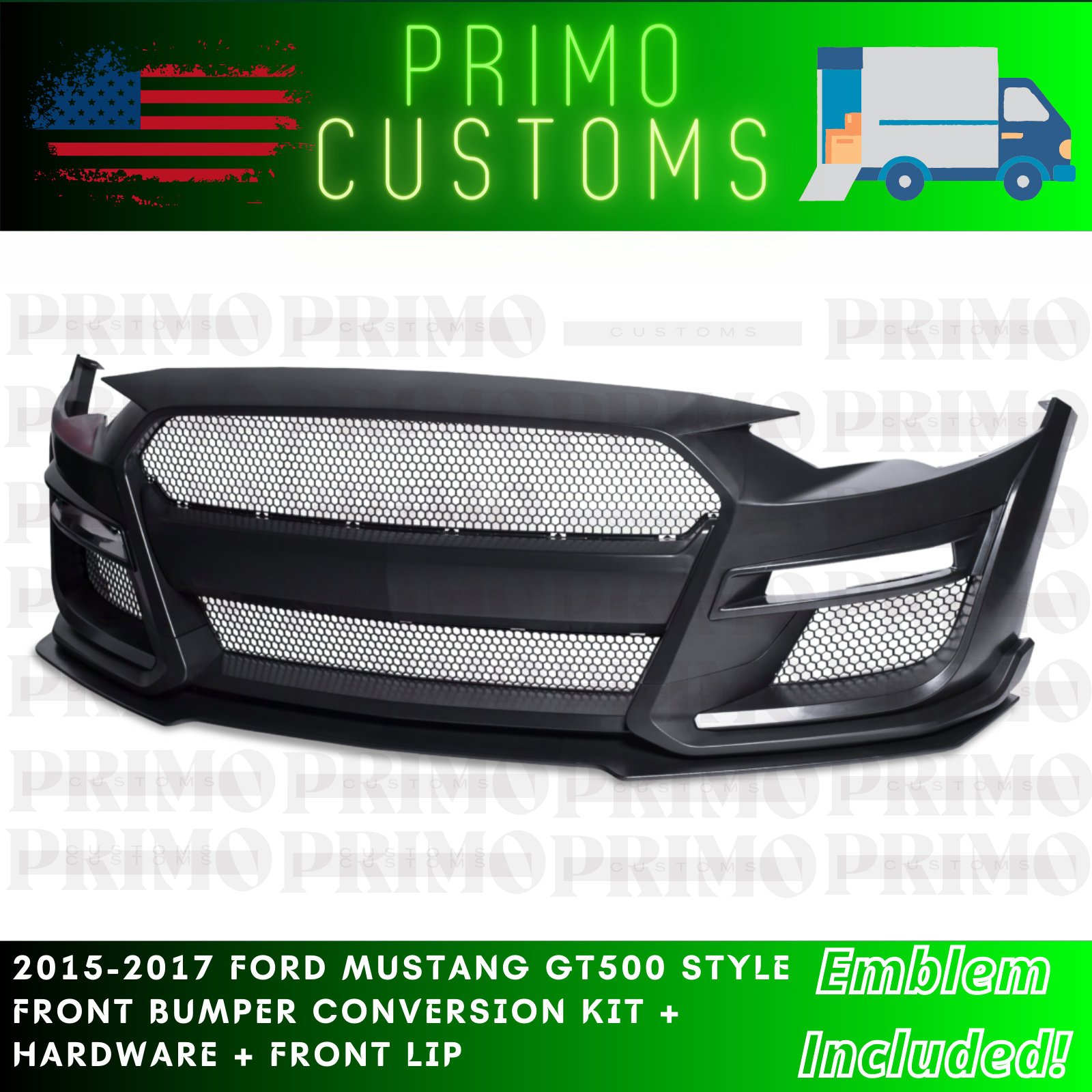 2015-2017 FORD Mustang GT500 Style Front Bumper Conversion - Etsy