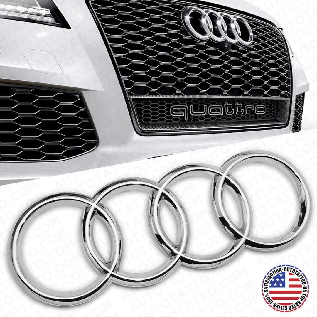 Audi Rings Front Grille Chrome Emblem Badge Q5 Sq5 Q3 Q7 A6 A7 ...