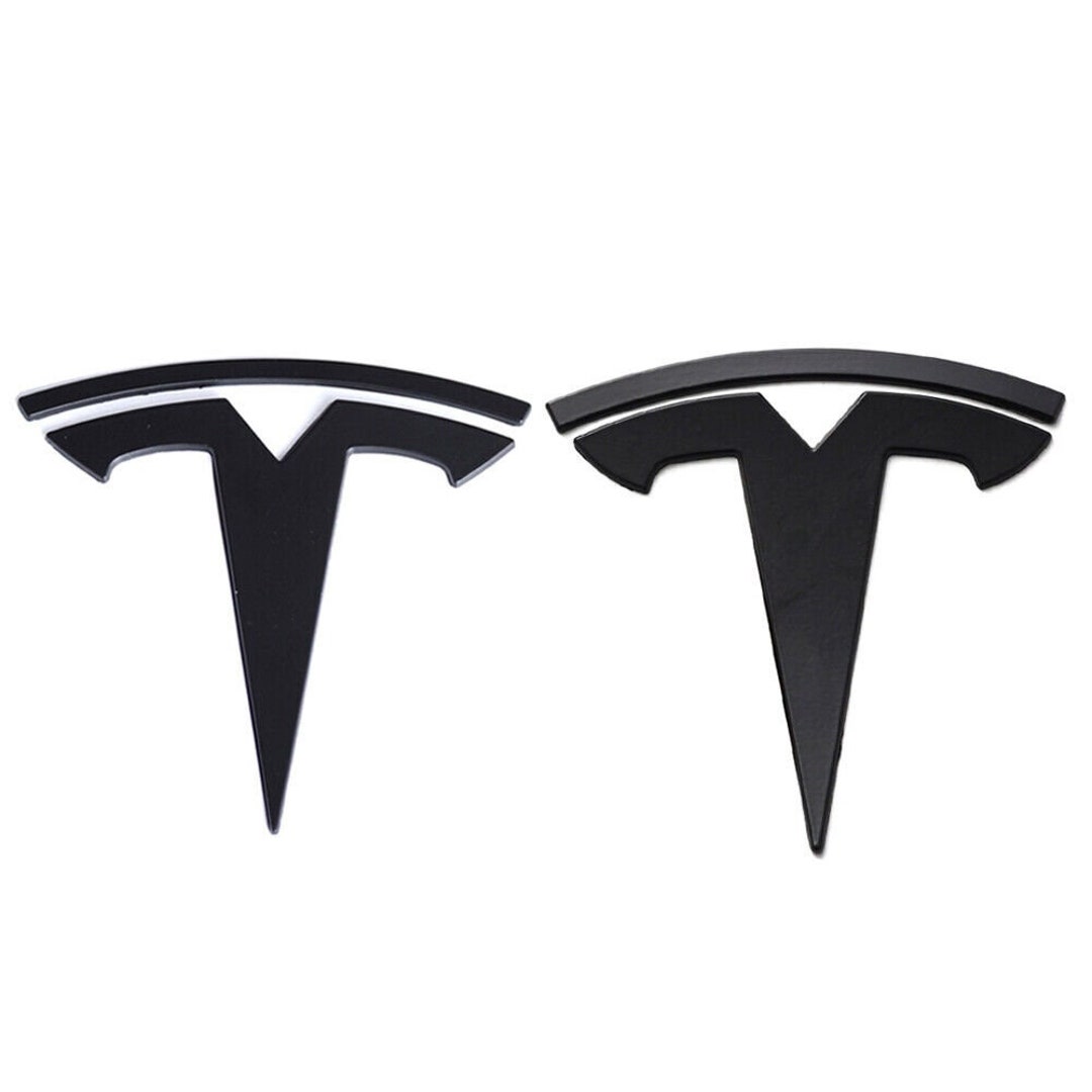 Matte Black Car Front Hood & Curved Rear Trunk Lid Emblems Kit for ...