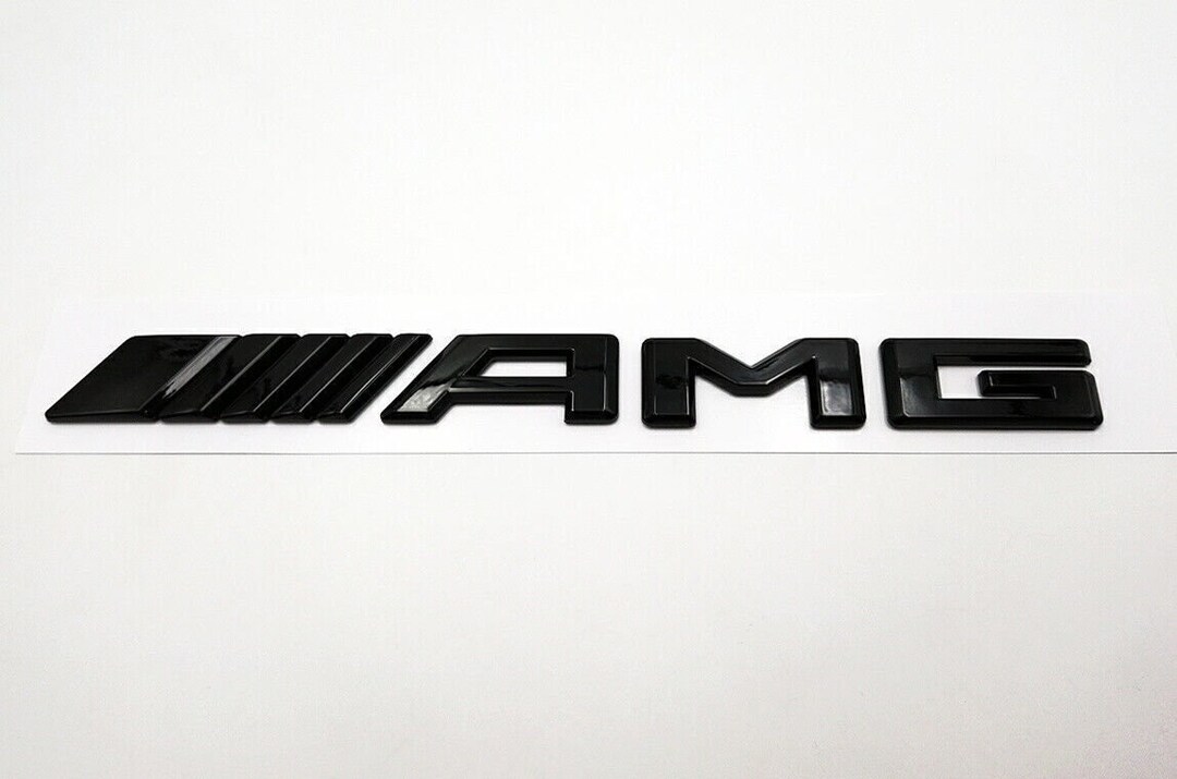 Brand New 3d Gloss Black Amg Letters Trunk Emblem Badge Sticker Fits ...