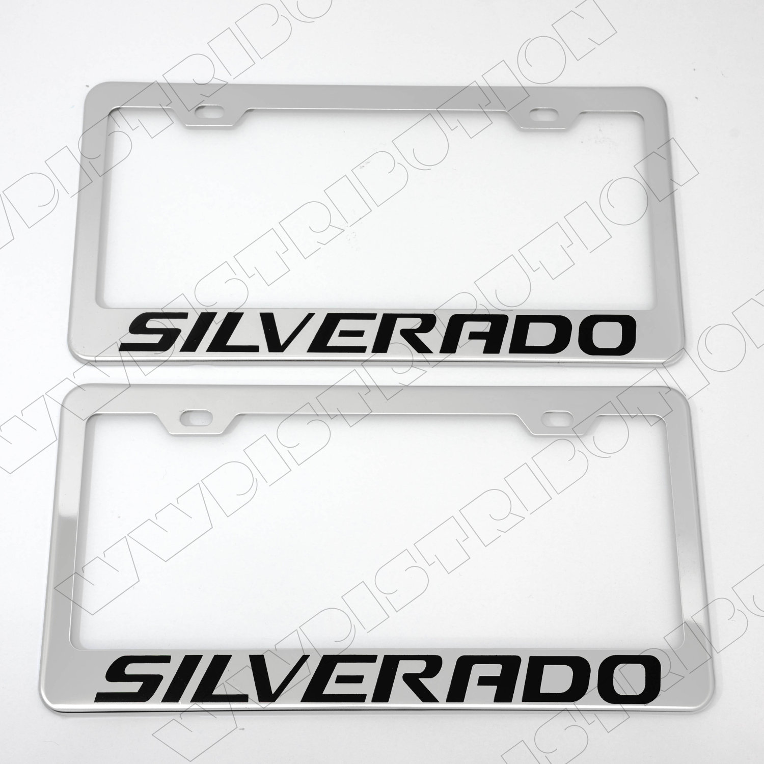 2x Letter Chevy Silverado Logo Chrome Stainless Steel License Plate ...