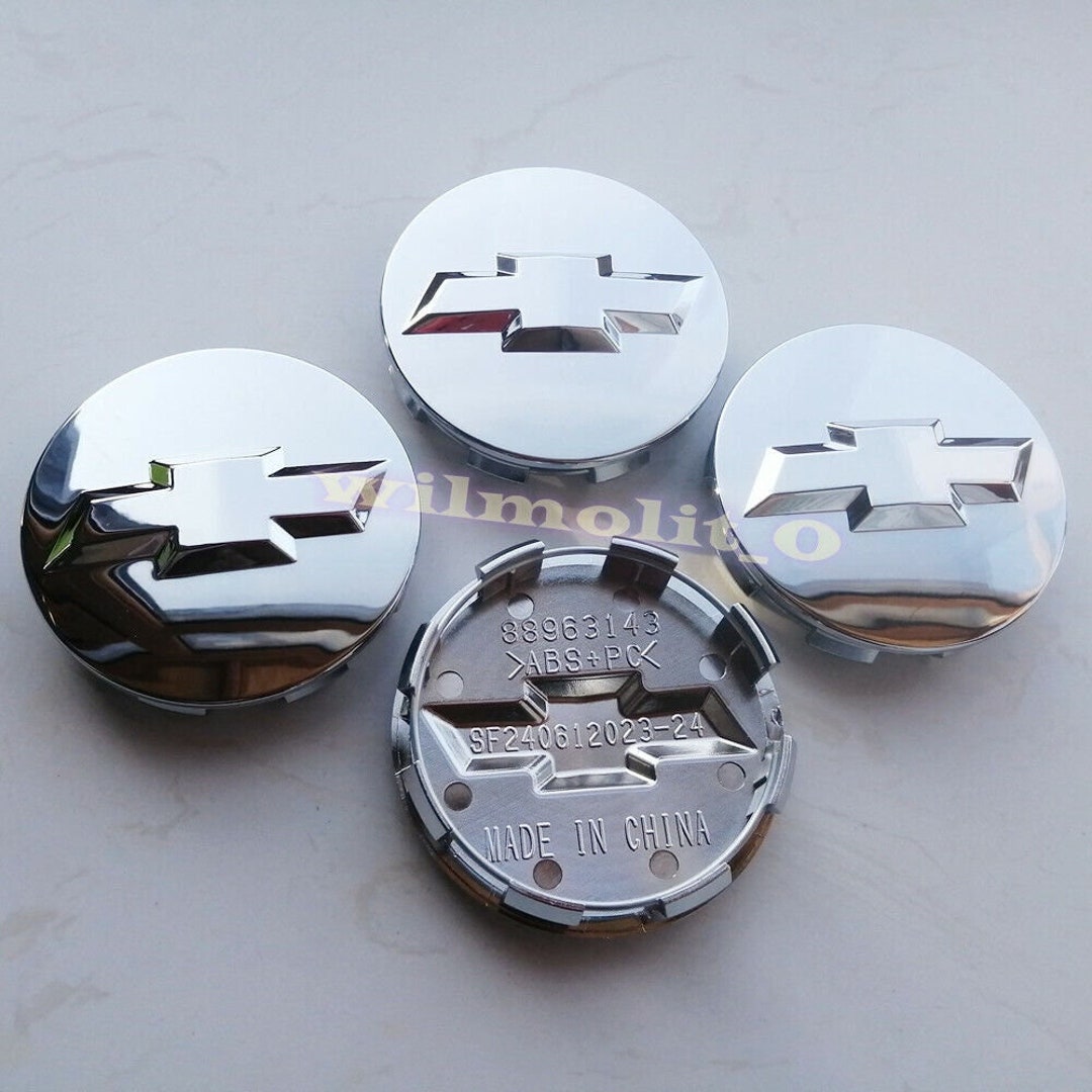 4 Pcs Glossy Chrome 83mm 3 1/4' Wheel Center Caps for Chevy Silverado ...