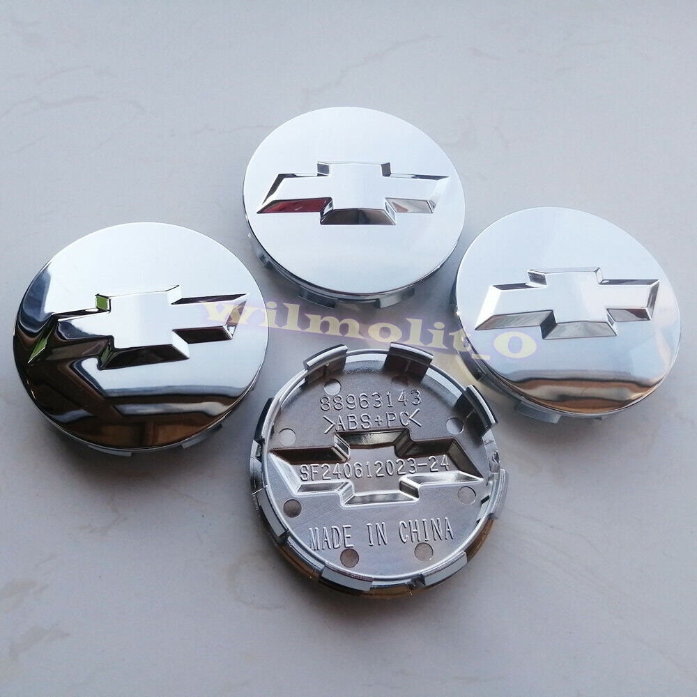 4 Pcs Glossy Chrome 83mm 3 1/4' Wheel Center Caps for Chevy Silverado ...