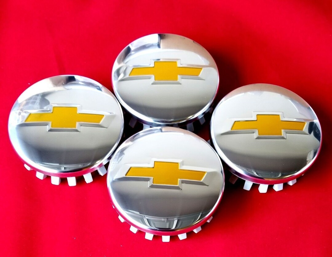 4x Chevy Wheel Rim Center Hub Cap Polished Fits Tahoe Suburban ...