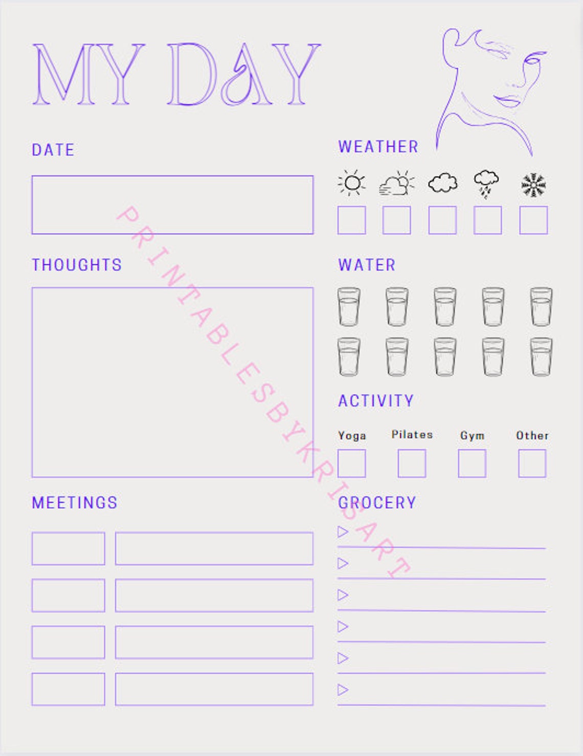 My Day Printable Planner - Etsy