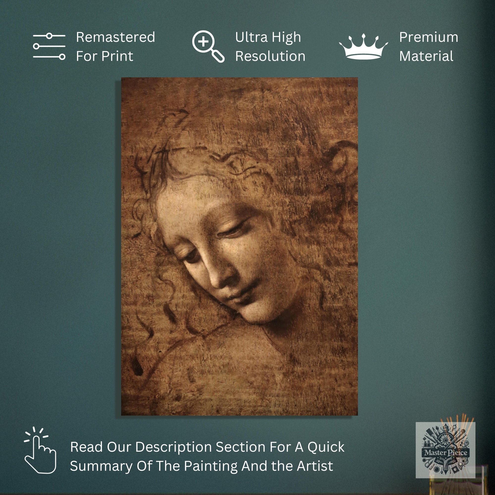 Leonardo Da Vinci Head of a Woman la Scapigliata 1508 Poster IKEA Frame Fit, Famous Louvre ...