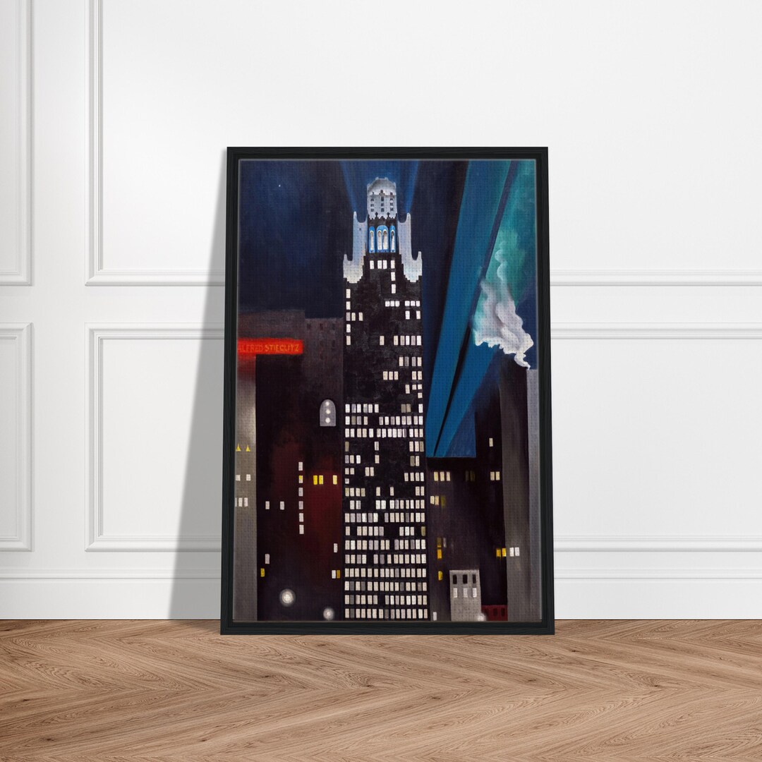 Vintage New York Skyline Painting Radiator Building Night, 1927 by ...