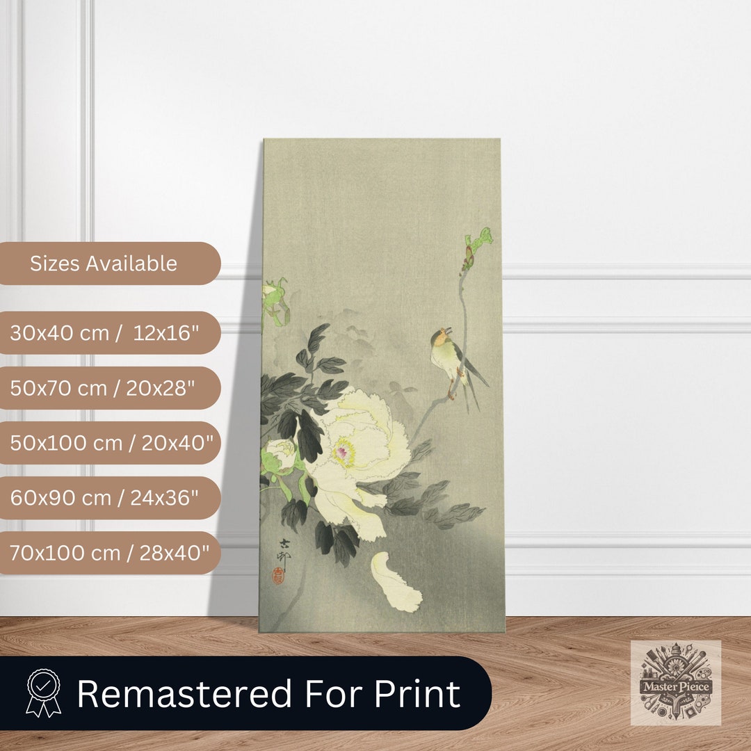 Ohara Koson Poster for IKEA Frame of Bird and Peonies (1900) - Etsy