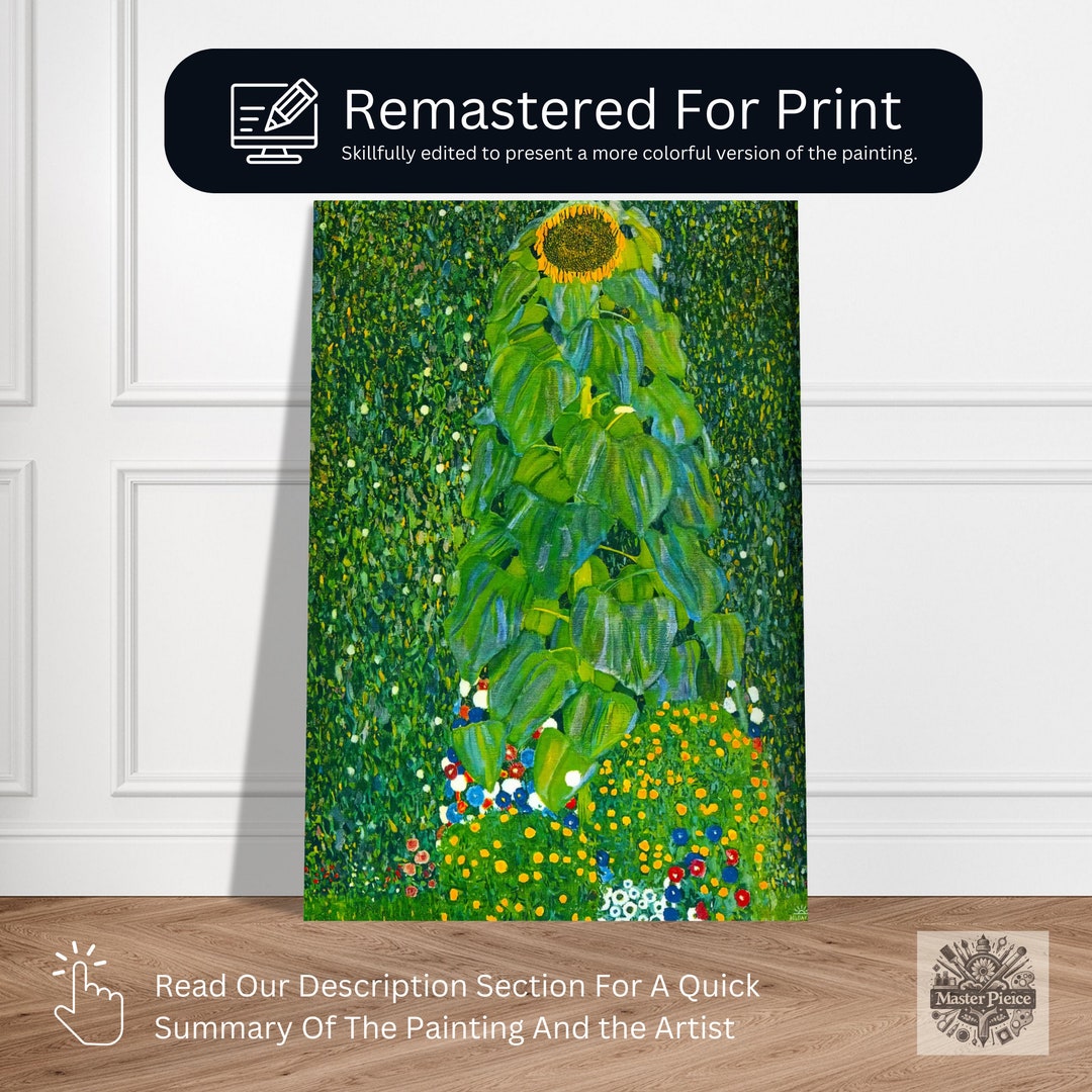 Gustav Klimt Sunflower Impression Art Fit for IKEA Frames (1906) Green ...