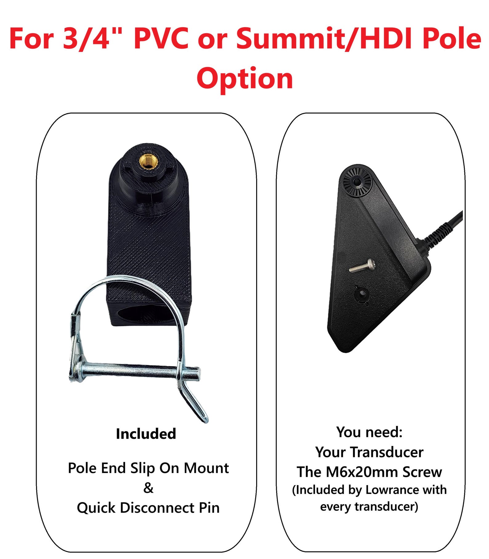 Eagle Eye 9 Transducer Pole Mount for Summit, Wooster, 3/4" PVC - Etsy