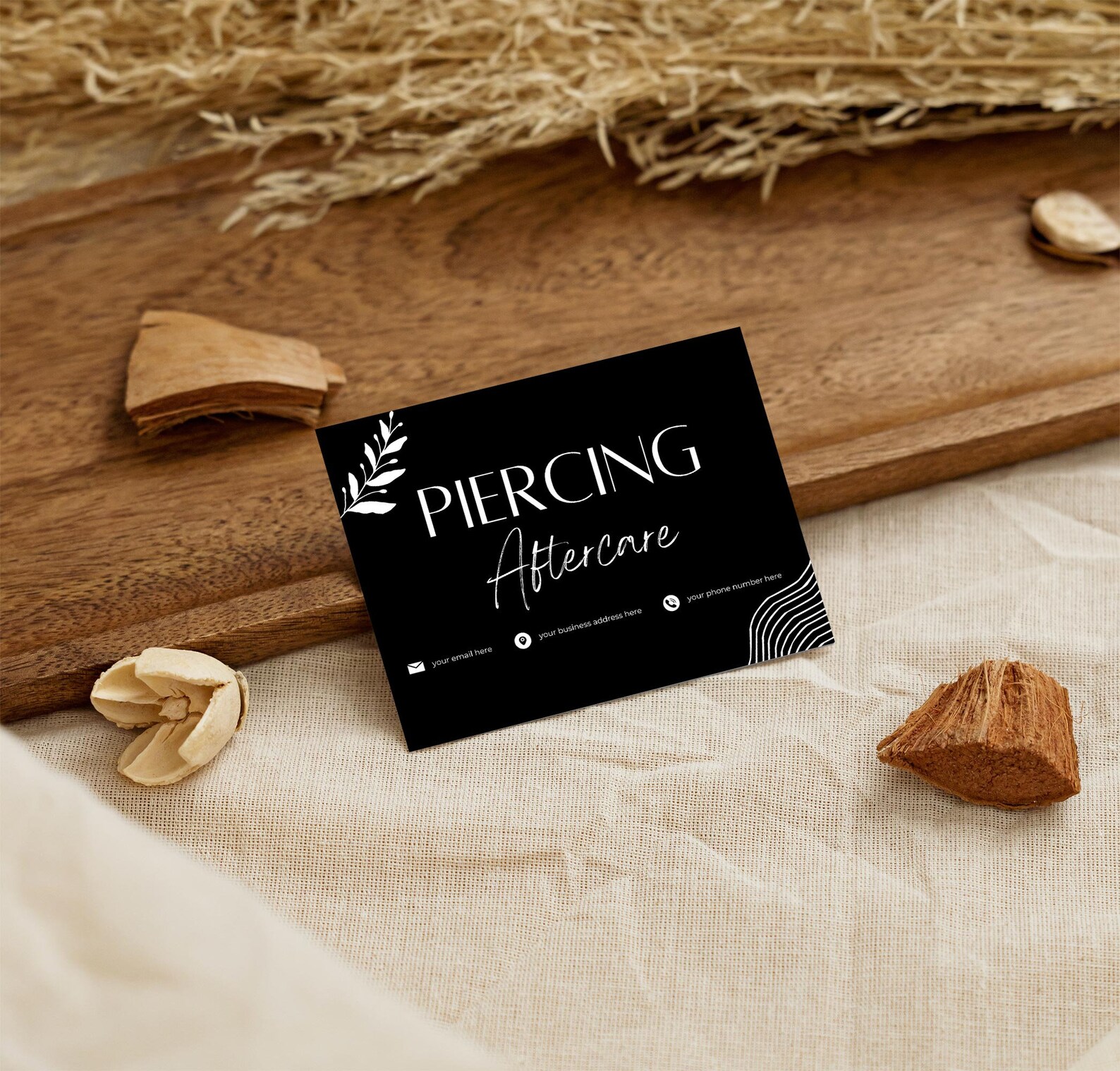 Piercing Aftercare Cards - Editable Post-treatment Care Card Templates ...
