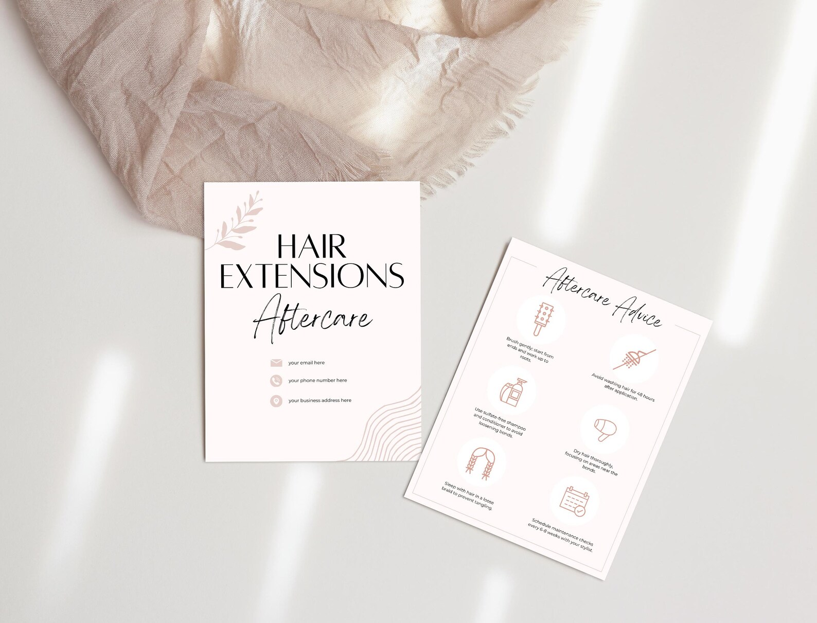 Hair Extensions Aftercare Cards - Printable & Customizable Care ...