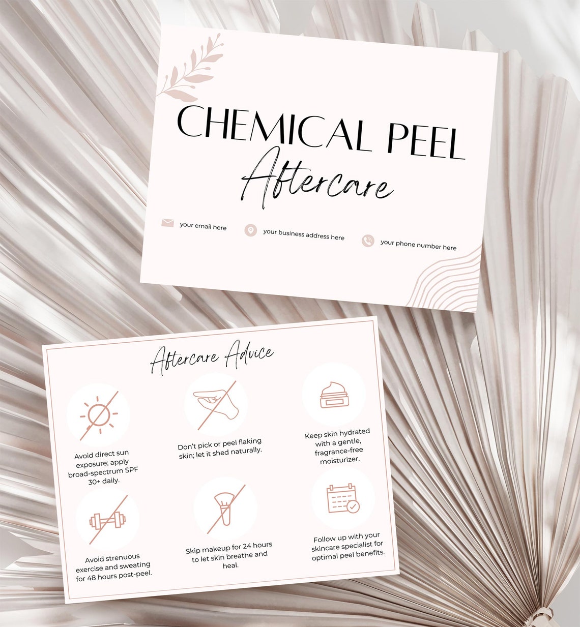 Chemical Peel Aftercare Cards - Printable & Customizable Care ...