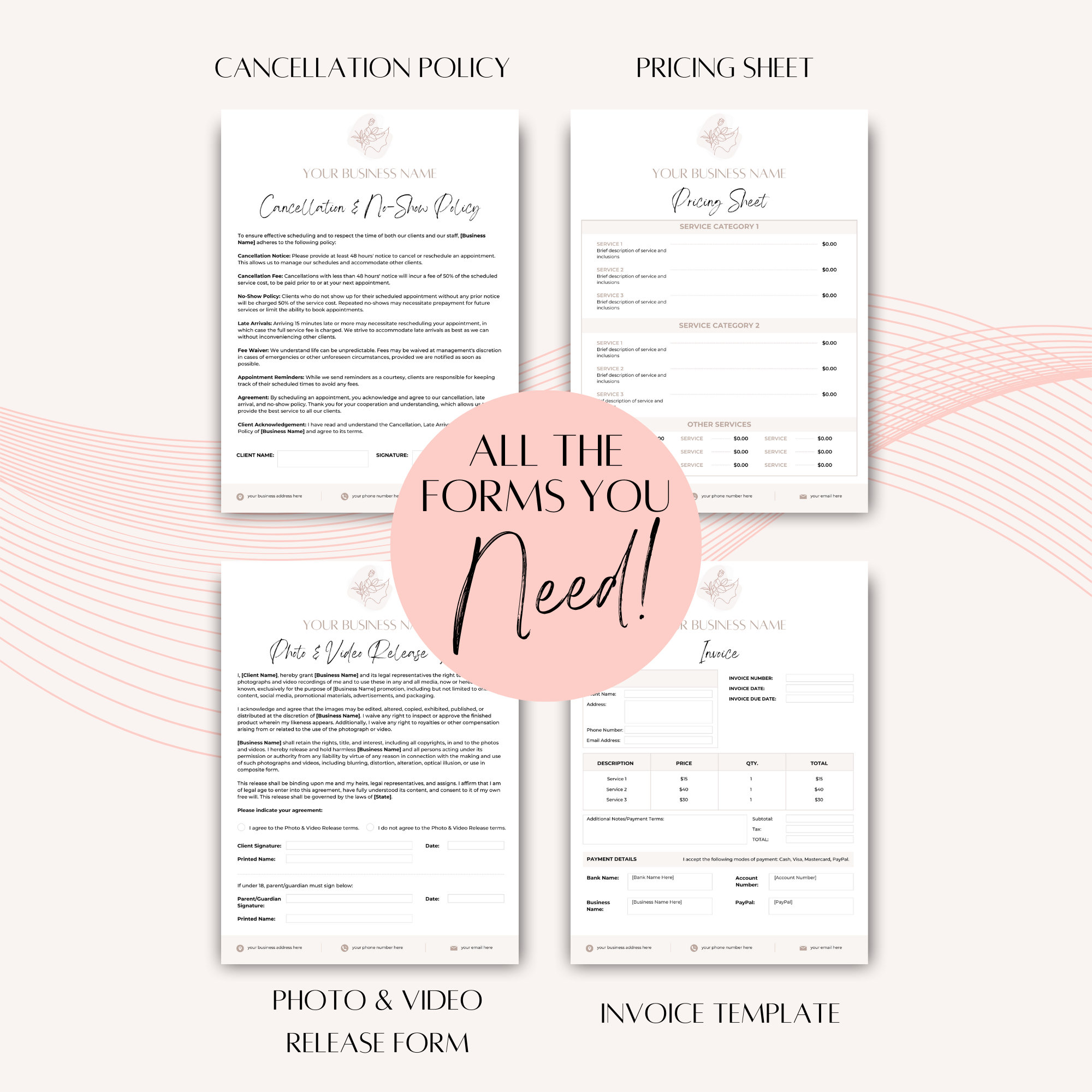 Waxing Treatment Forms Editable Client Intake, Consent, Consultation ...