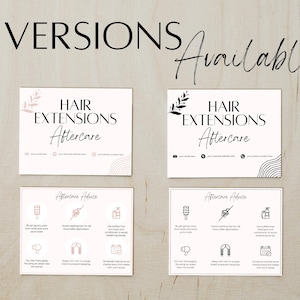 Hair Extensions Aftercare Cards - Printable & Customizable Care ...
