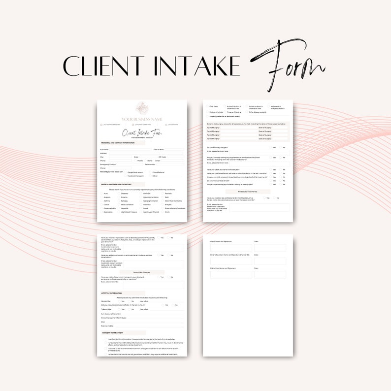 Permanent Makeup Forms - Editable Client Intake, Consent, Consultation ...