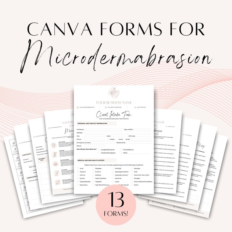 Microdermabrasion Forms - Editable Client Intake, Consent, Consultation ...