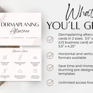 Dermplaning Aftercare Cards - Printable Customizable Care Instruction ...