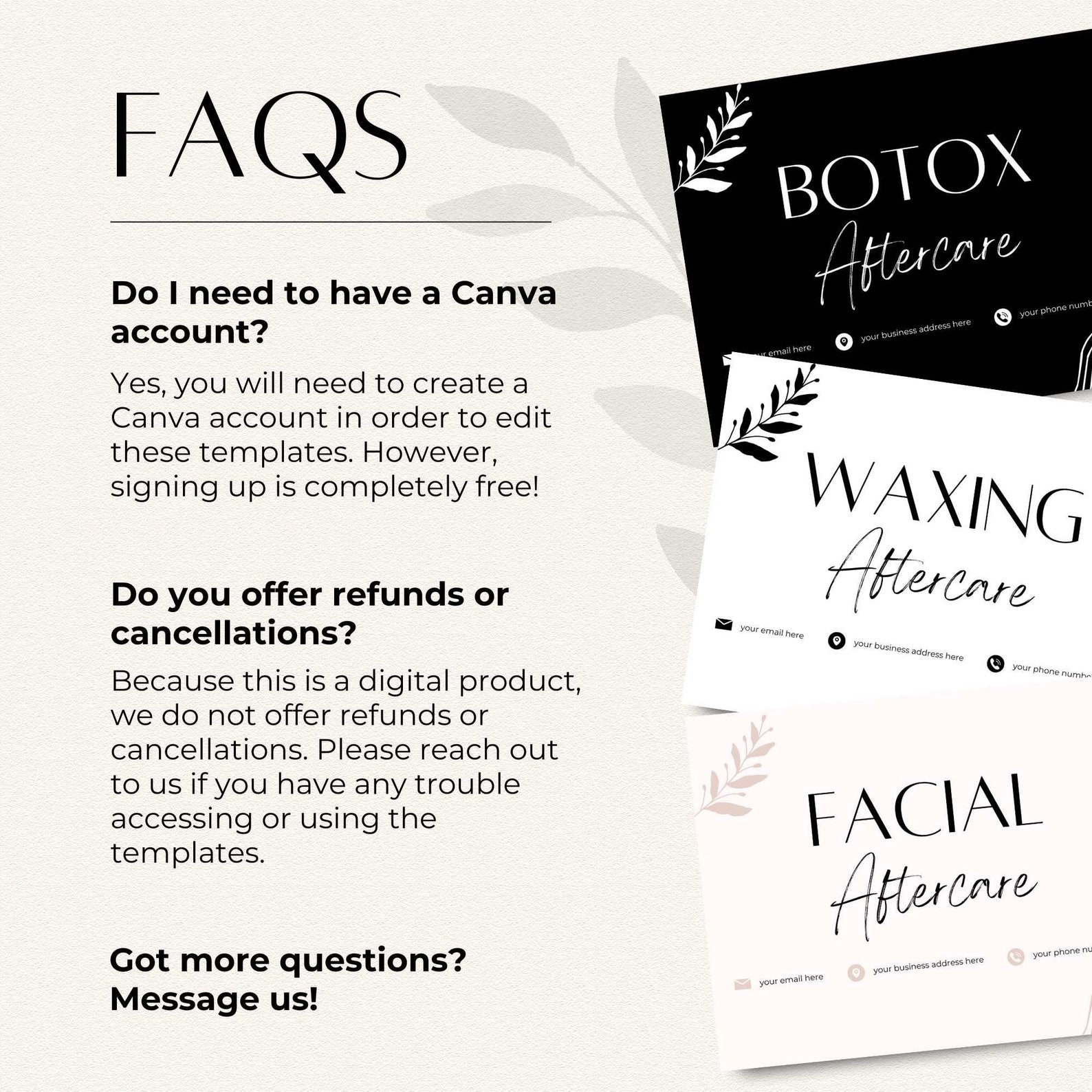 Piercing Aftercare Cards - Editable Post-treatment Care Card Templates ...