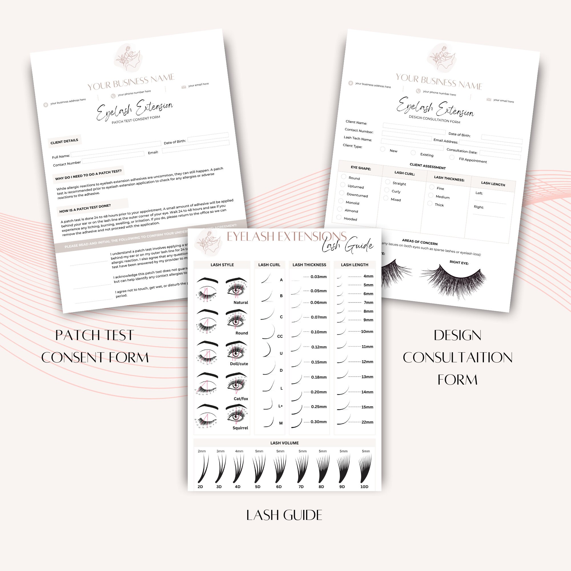 Eyelash Extension Forms - Editable Client Intake, Consent, Consultation ...