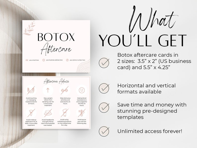 Printable Botox Aftercare Cards – Esthetician Client Instructions ...