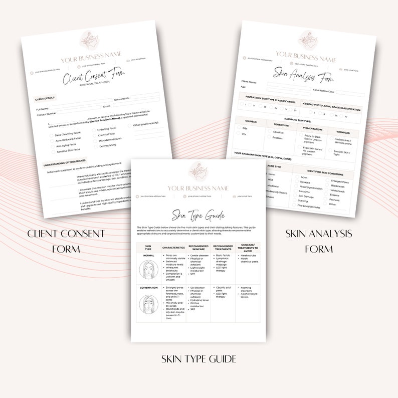 Facial Treatment Forms - Editable Client Intake, Consent, Consultation ...