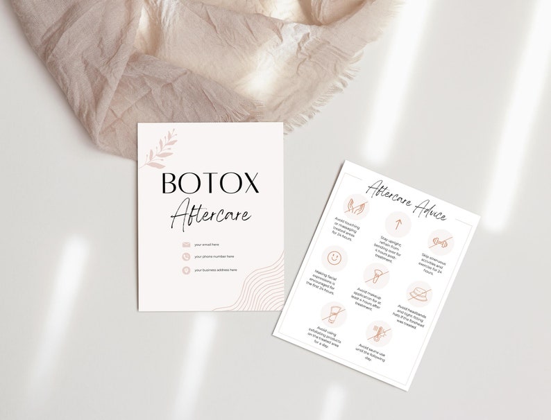 Botox Aftercare Cards - Printable & Customizable Care Instruction ...