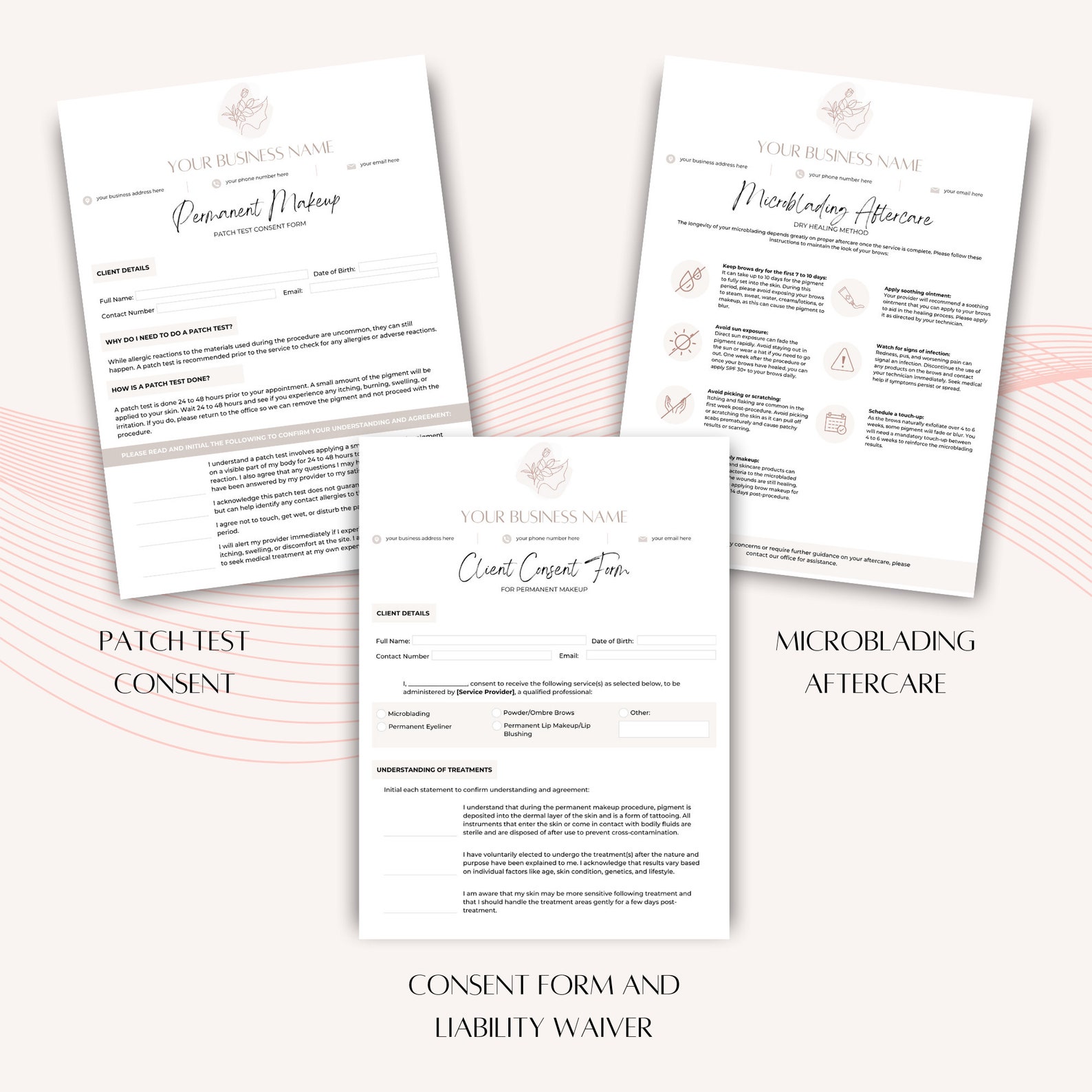 Permanent Makeup Forms - Editable Client Intake, Consent, Consultation ...