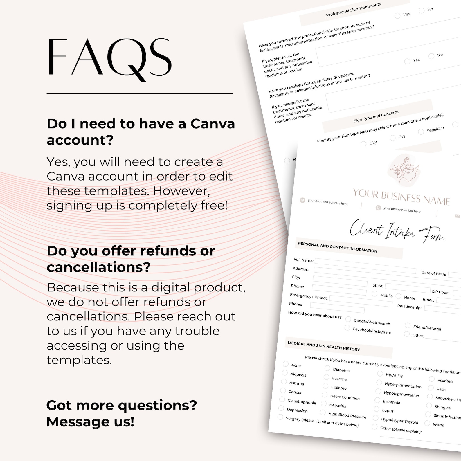 Microdermabrasion Forms - Editable Client Intake, Consent, Consultation ...