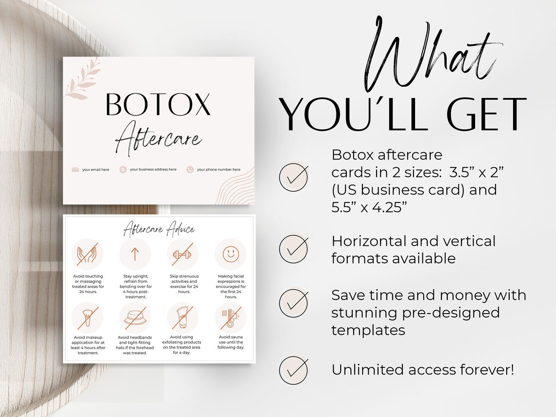 Botox Aftercare Cards - Printable & Customizable Care Instruction ...