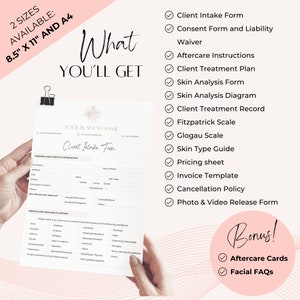 General Esthetician Forms Bundle - Editable Client Intake, Consent ...
