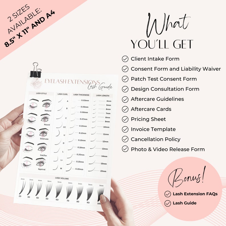 Eyelash Extension Forms - Editable Client Intake, Consent, Consultation ...