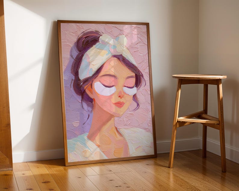 Printable Whimsical Spa Self-care Scene - Pastel Gouache Painting ...