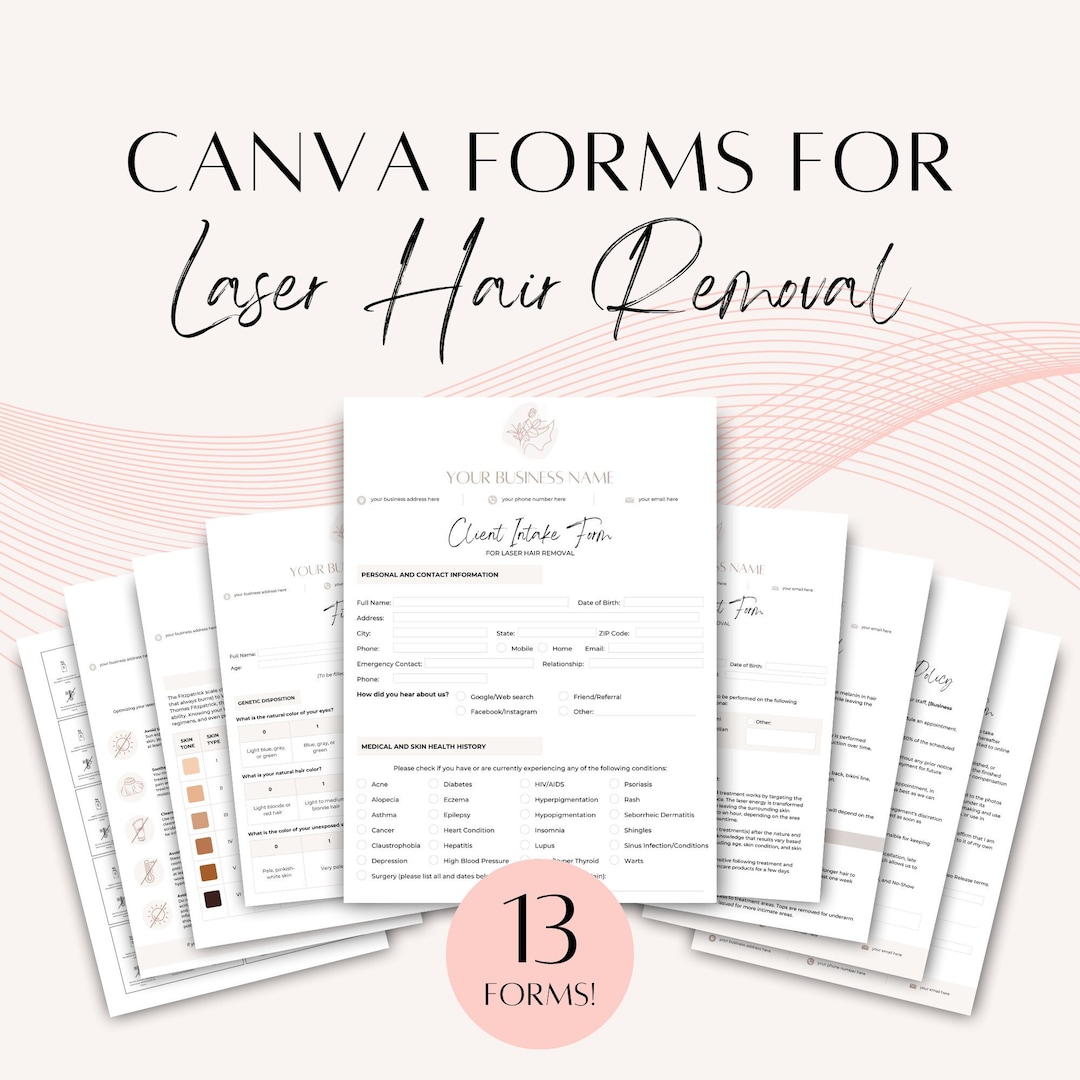 Laser Hair Removal Forms - Editable Client Intake, Consent ...