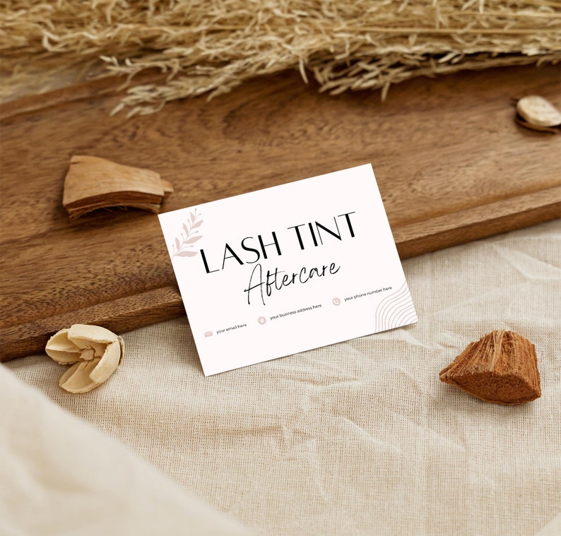 Lash Tint Aftercare Cards - Printable & Customizable Care Instruction ...