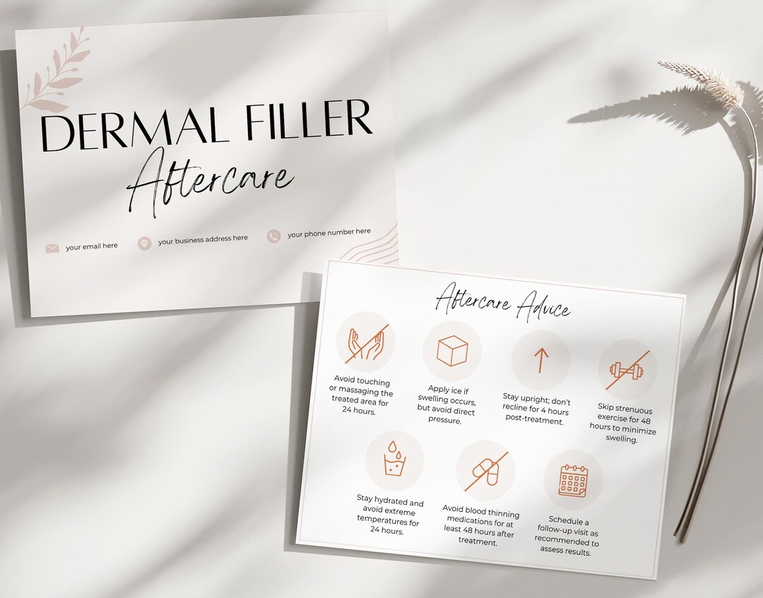 Dermal Filler Aftercare Cards - Printable & Customizable After Care ...