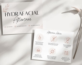 Facial Aftercare Cards Printable & Customizable Care Instruction ...