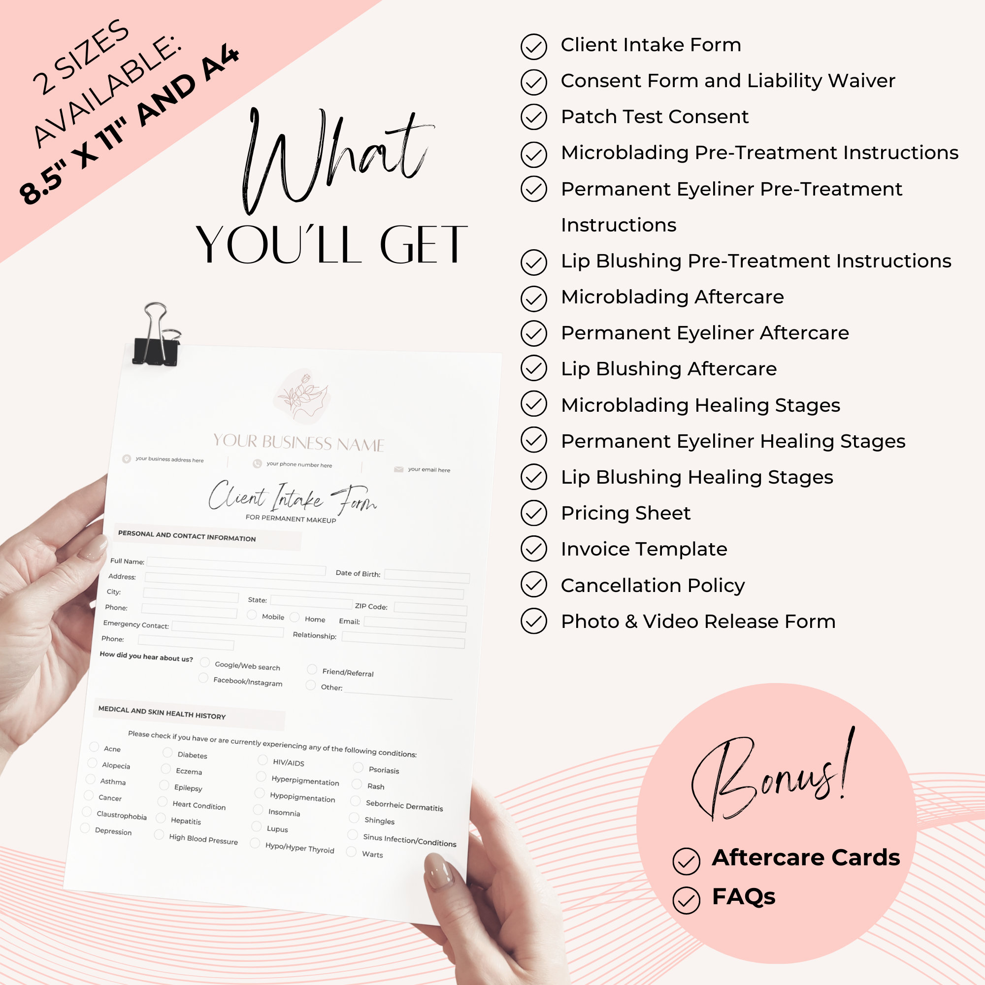 Permanent Makeup Forms - Editable Client Intake, Consent, Consultation ...